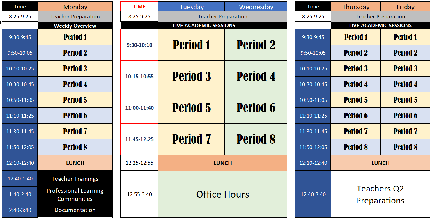 Weekly Schedule » Launch Virtual Academy