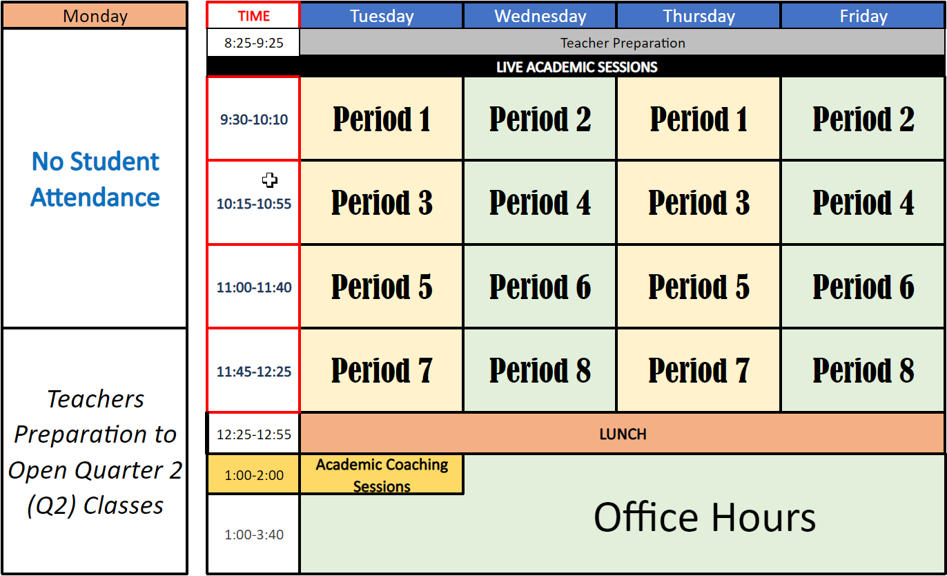 Weekly Schedule » Launch Virtual Academy