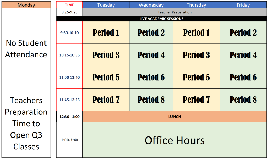 Weekly Schedule » Launch Virtual Academy